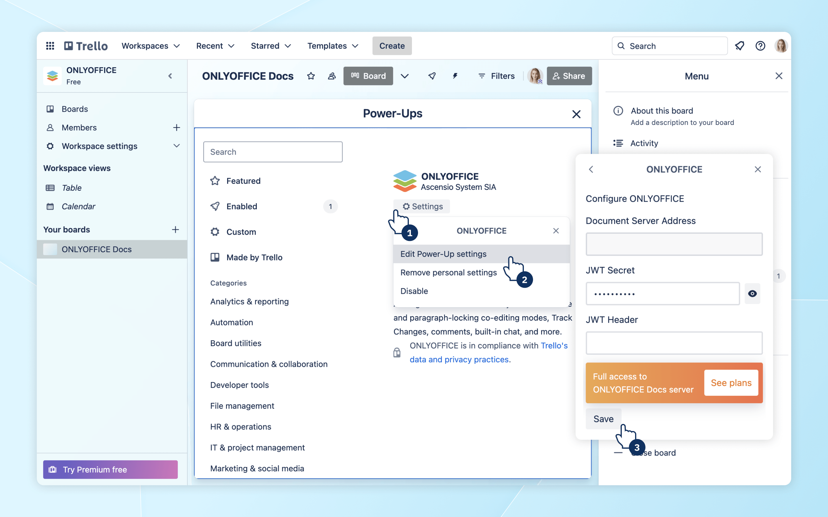 ONLYOFFICE Power-Up | Trello